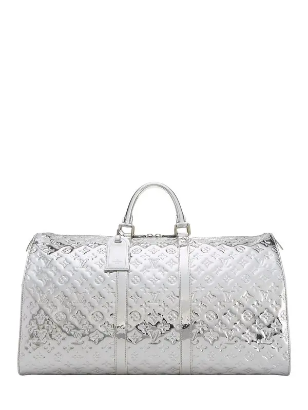 LOUIS VUITTON Monogram Miroir Keepall 55 - Silver