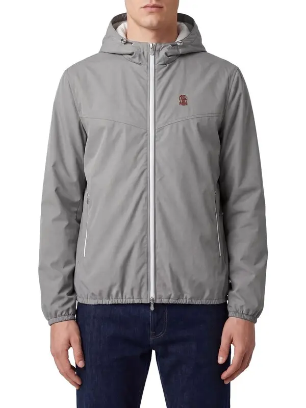 Brunello Cucinelli Zip-up Hooded Jacket - Grey