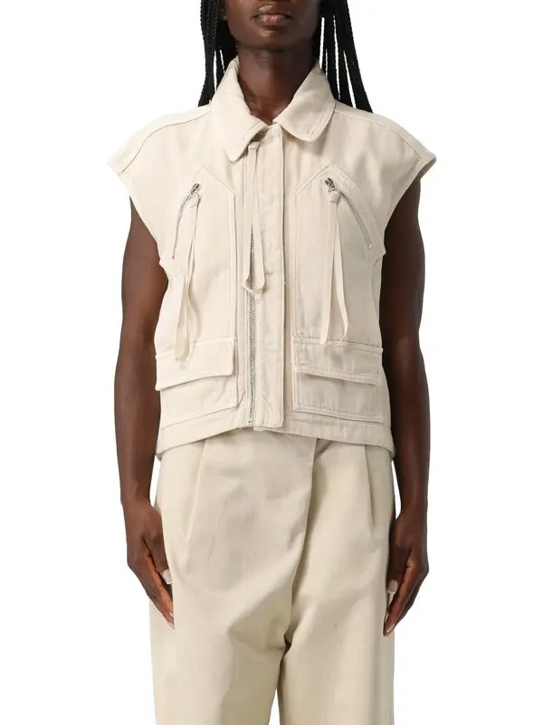 Pinko Zip Up Waistcoat - Beige