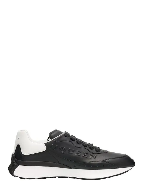 Alexander McQueen Sprint Leather Runner Sneakers - Black/white