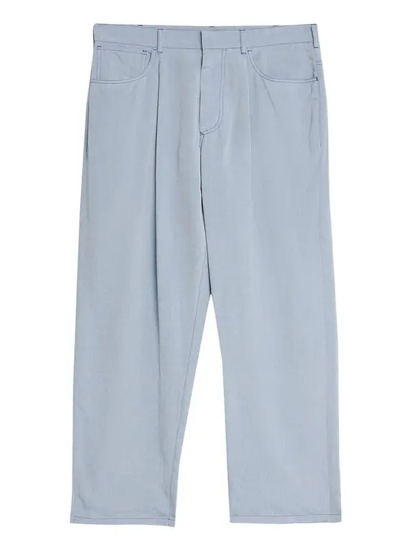 Giorgio Armani Denim-dyed Silk Pleated Trousers - Solid Light/pastel B