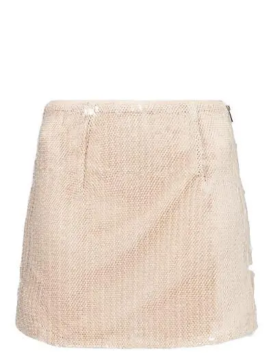 AMY LYNN Sequin Embellished Mini Skirt - Taupe