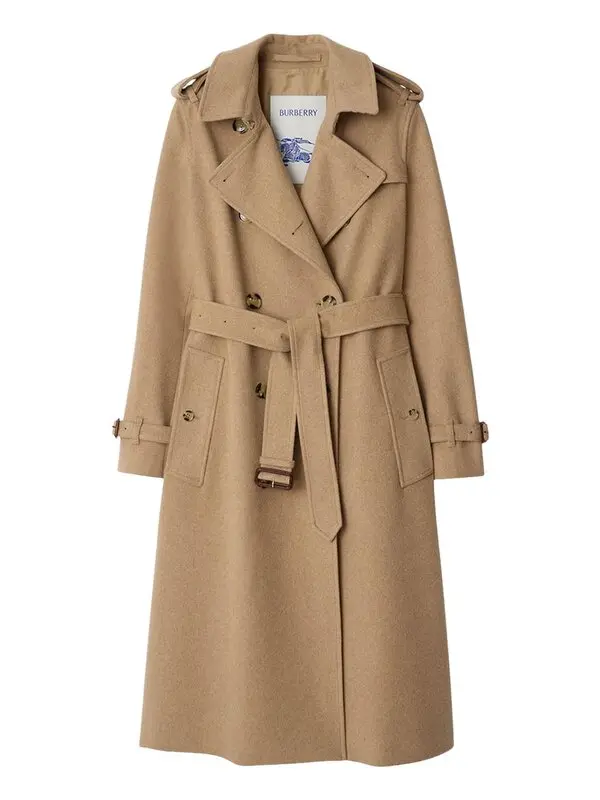 Burberry Kensington Belted Double-breasted Trench Coat - Brown