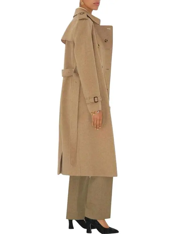 Burberry Kensington Belted Double-breasted Trench Coat - Brown