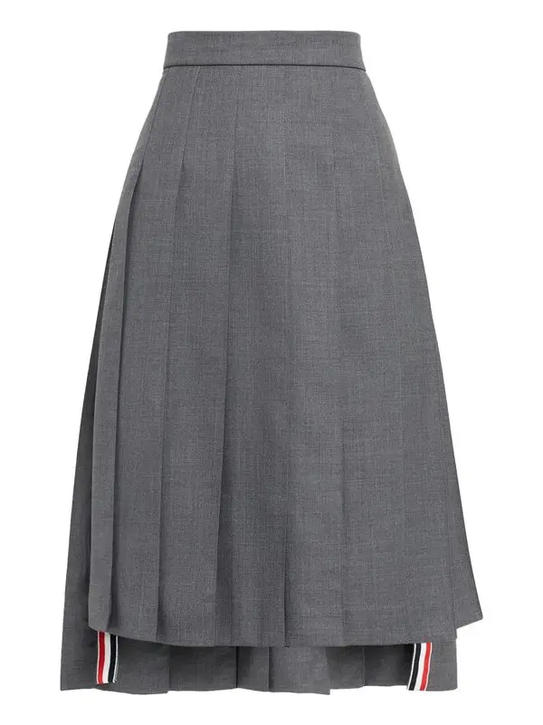 Thom Browne Super 120s Twill Midi Skirt - Med Grey
