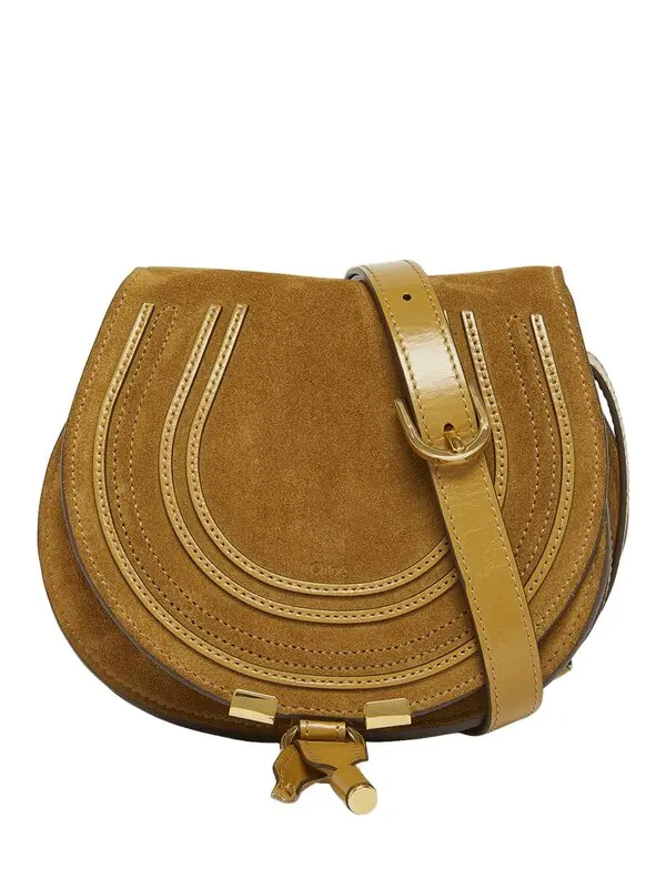 Chloé Marcie Flap Saddle Crossbody Bag - Gold