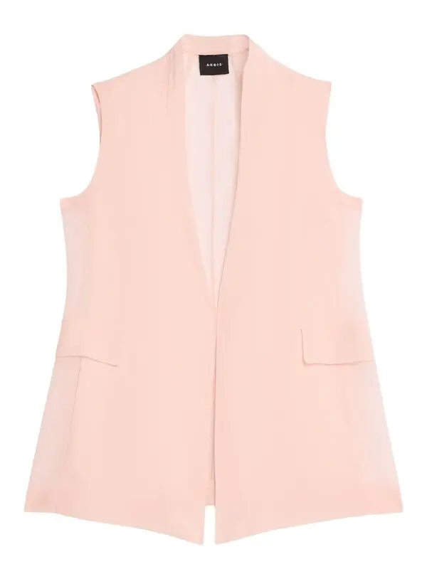 Akris Martina Panama Silk Organza Vest - Pale Pink