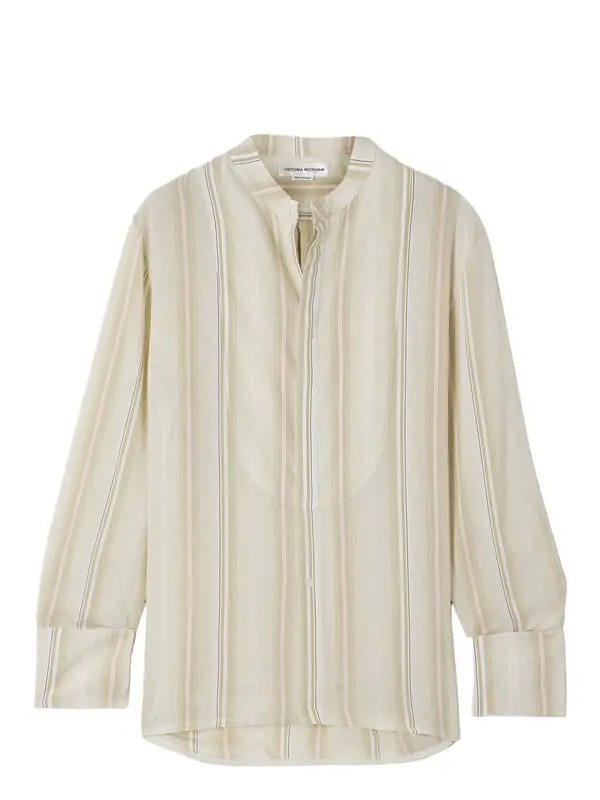 Victoria Beckham Striped Woven Shirt - Green