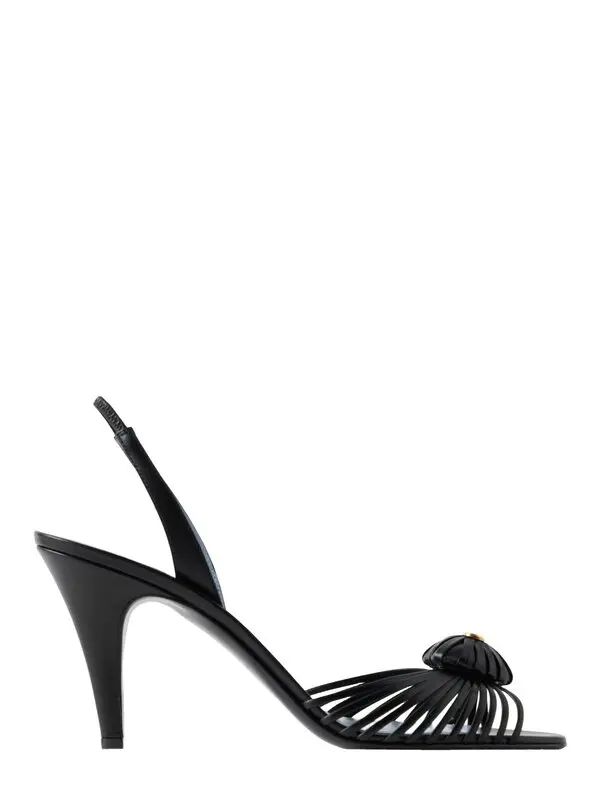 Valentino Garavani Royal 85 Leather Slingback Sandals - Black