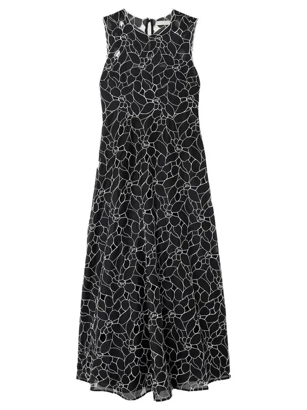 Ulla Johnson Kiana Cutout Embroidered Cotton-organdy Midi Dress - Black
