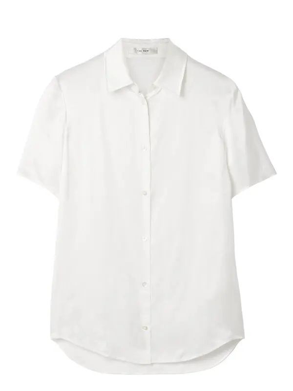 THE ROW Petrova Washed-satin Shirt - Off-white