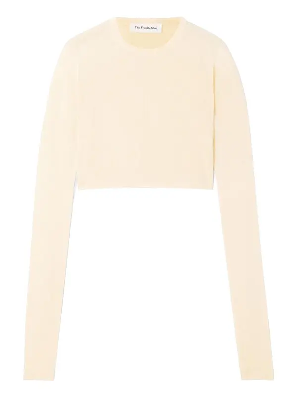 THE FRANKIE SHOP Kazel Cropped Knitted Top - Neutrals