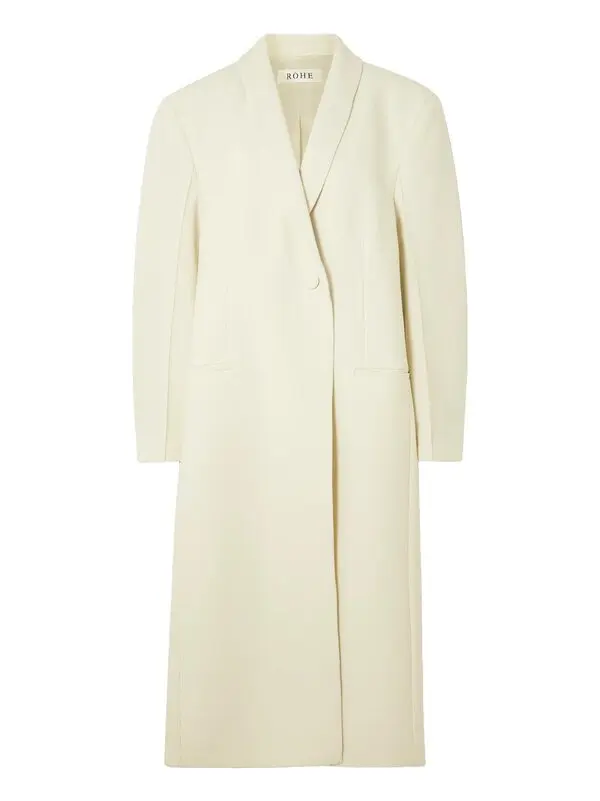 RÓHE Signature Oversized Woven Coat - White