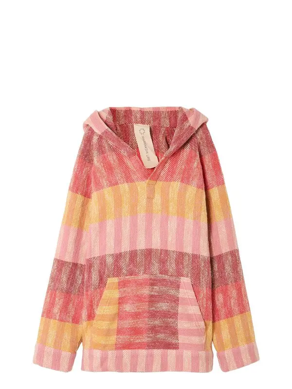 MARRAKSHI LIFE Striped Cotton Hoodie - Pink