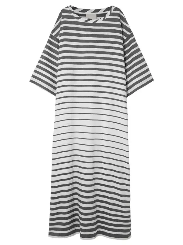 MARRAKSHI LIFE Striped Cotton-blend Maxi Dress - Black
