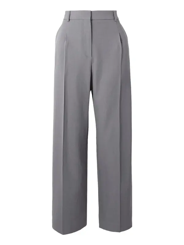 Alaïa Pleated Wool-gabardine Straight-leg Capri Pants - Gray