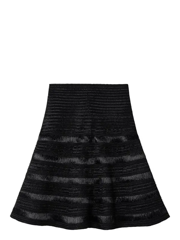 Alaïa Ribbed-knit Mini Skirt - Black