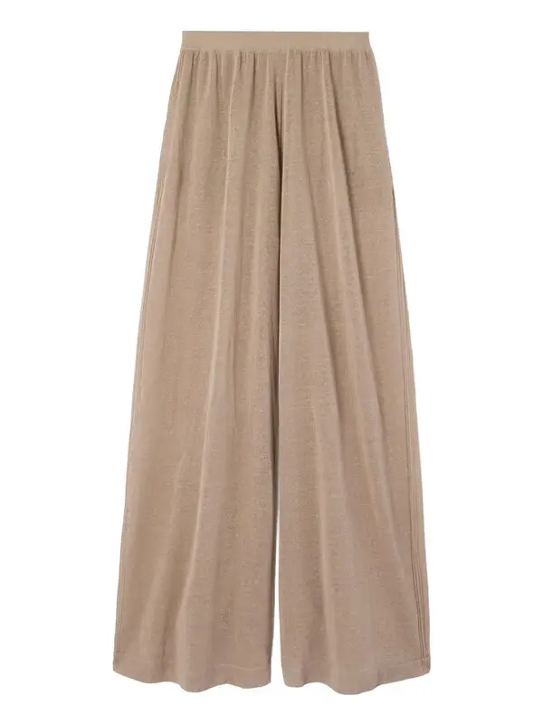 Alaïa Linen And Silk-blend Pants - Brown