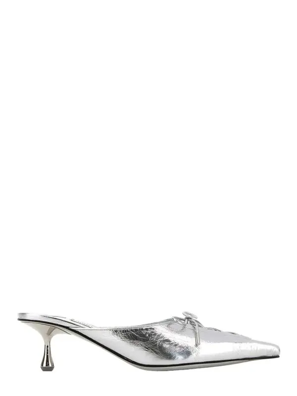 JIMMY CHOO Scarlett Leather Mules - Silver