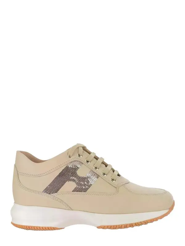 Hogan Sequin-embellished Low-top Trainers - Neutrals