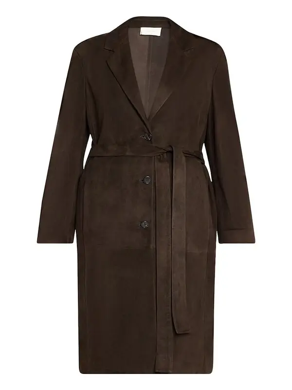THE ROW Babilonia Suede Belted Coat - Brown