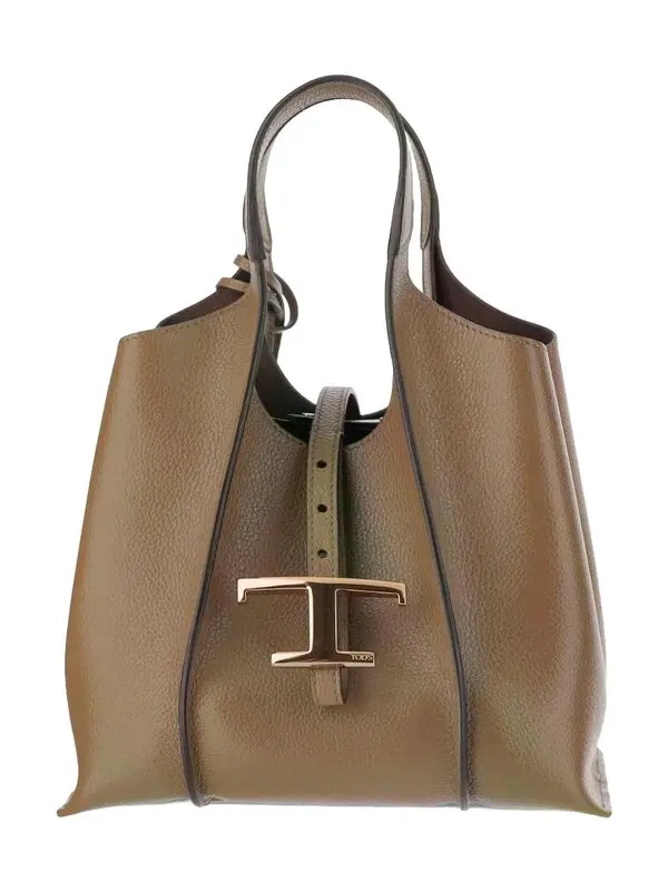 TOD'S Leather T-buckle Shoulder Bag - Brown