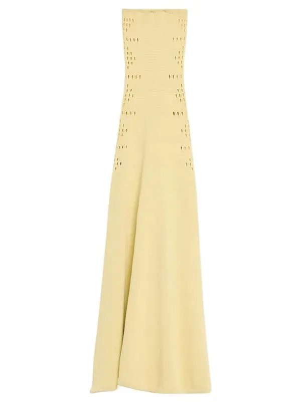 DIOTIMA Mavis Cutout Strapless Knit Maxi Dress - Butter