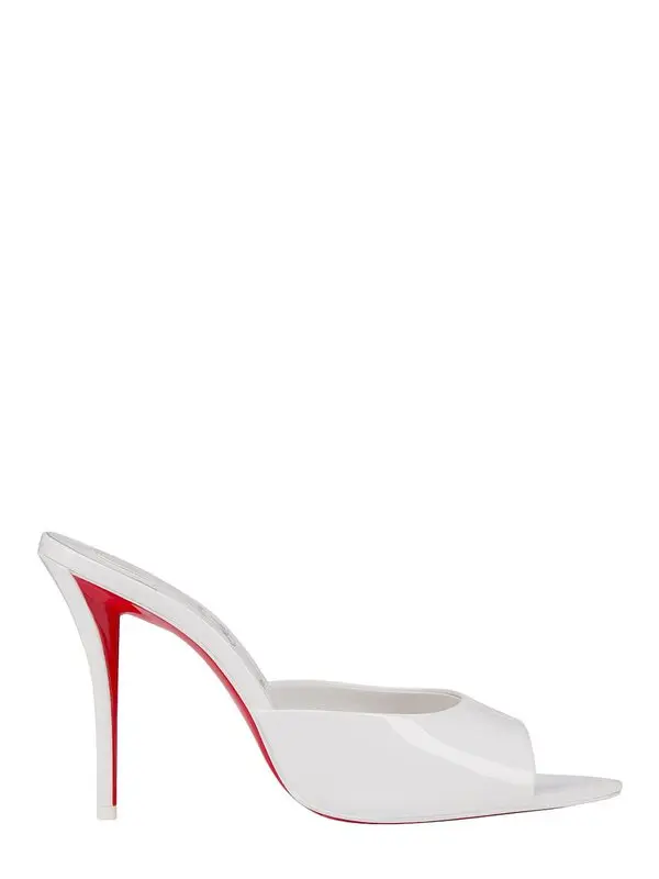 CHRISTIAN LOUBOUTIN 100mm Miss Z Leather Mule Sandals - Bianco