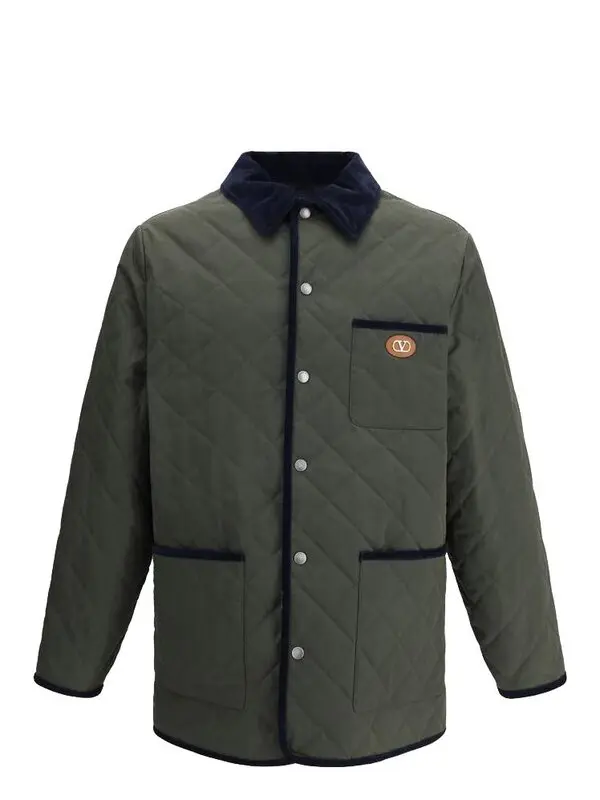 Valentino Garavani Logo Quilted Jacket - Green