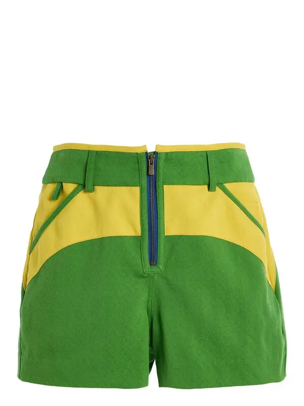 Rosie Assoulin Ride Or Fly Cotton-blend Shorts - Green
