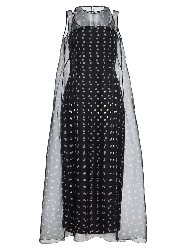 EMILIA WICKSTEAD Selina Polka-dot Taffeta Midi Dress - Black