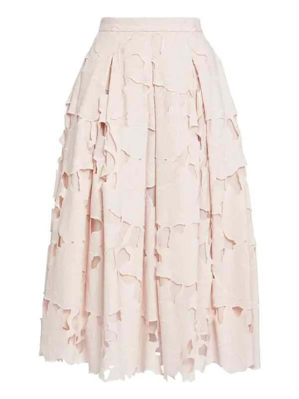 Erdem Cutout Pleated Midi Skirt - Light Pink