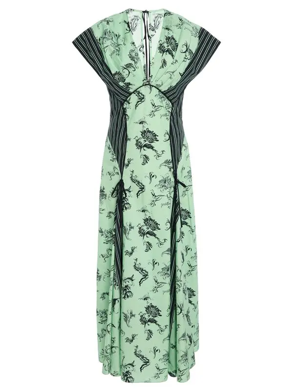 Rosie Assoulin Gathered Cotton Midi Dress - Green