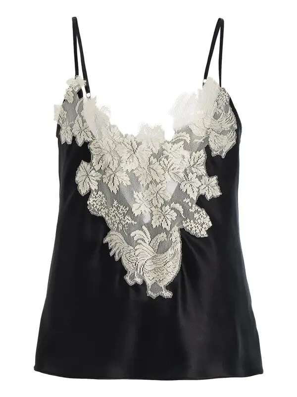 Rosie Assoulin Lace-trimmed Silk Camisole - Black
