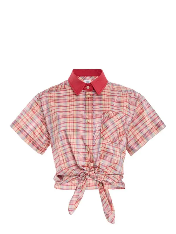 Rosie Assoulin Tie Me Up" Silk-blend Shirt - Plaid