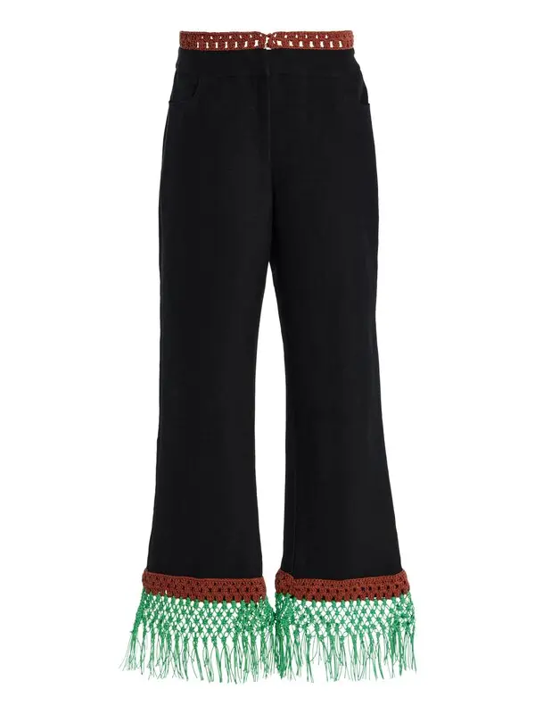 Rosie Assoulin Macrame Pizzants Flared Pants - Black