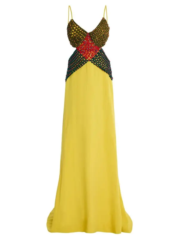 Rosie Assoulin Crochet Crossing Gown - Yellow