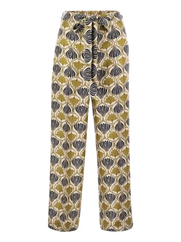 Max Mara Timec Printed Silk Trousers - Orange