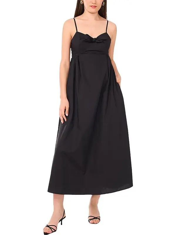 1.State Front Tie Tank Maxi Dress - Rich Black