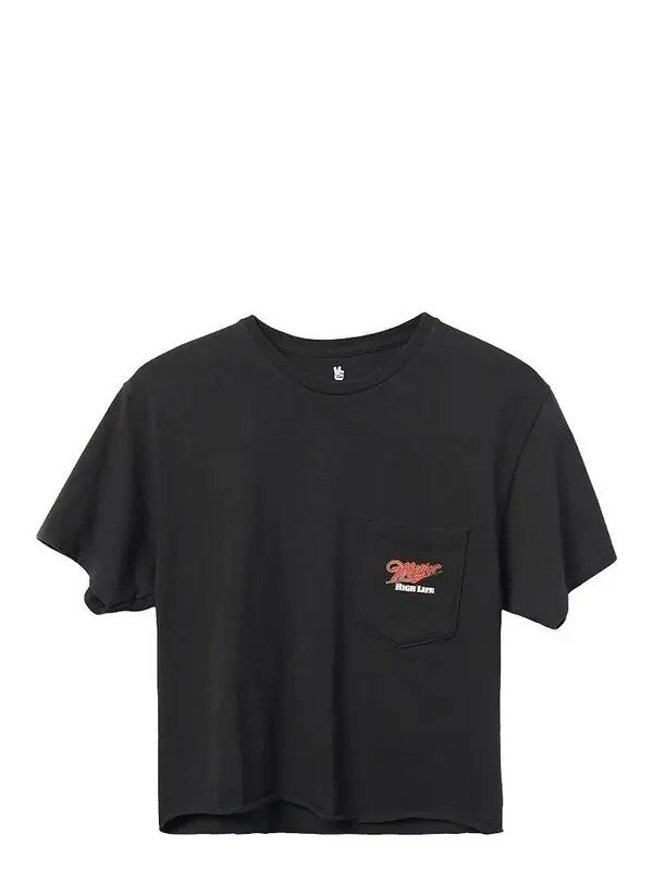 Junk Food Clothing Miller High Life Flea Market Crop Tee - Black