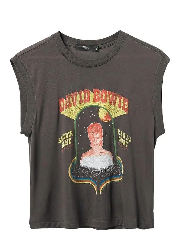 Junk Food Clothing David Bowie Radio City Music Hall Vintage Tank - Vintage Black