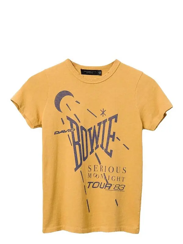 Junk Food Clothing David Bowie Us Tour '82 Original Tee - Spruce Yellow
