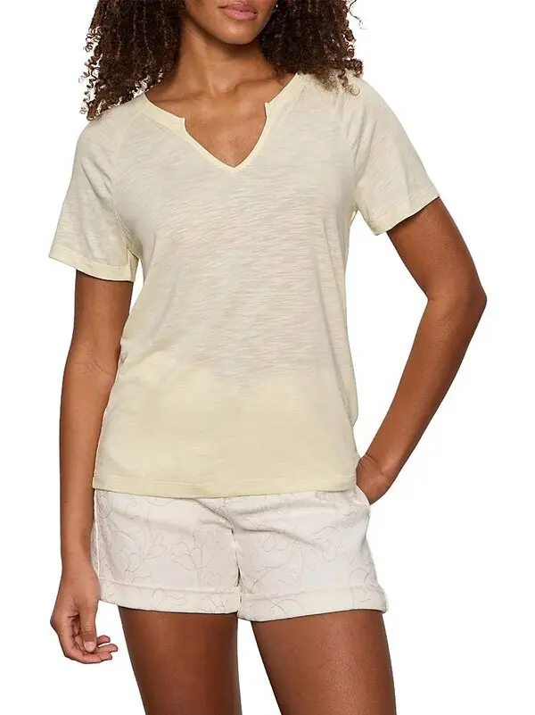 Sanctuary Notch Neck Tee - Lemon Drop