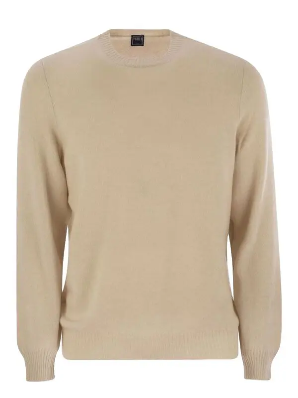 Fedeli Argentina Persia Cashmere Crew Neck Jumper - Beige