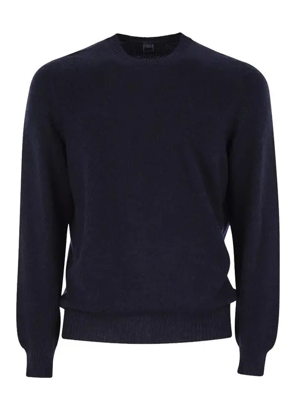 Fedeli Argentina Persia Cashmere Crew Neck - Night Blue