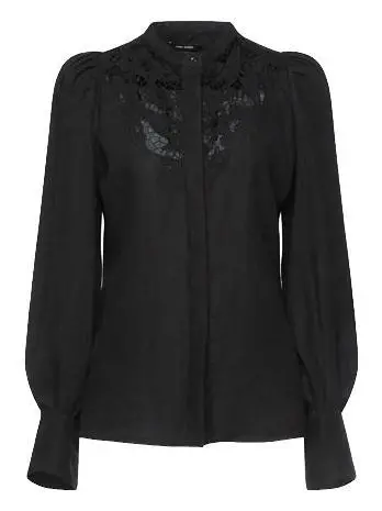 Isabel Marant Linen Shirt With Lace Trims - Black
