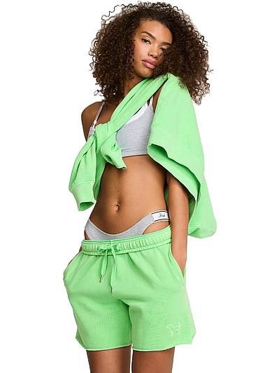 Pink Campus Fleece Shorts - Green
