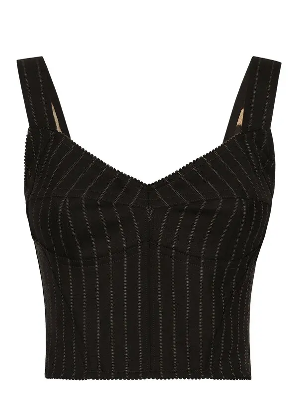 Dolce & Gabbana Pinstripe Wool Corset Top - Multicolor
