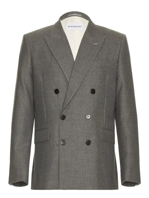 Givenchy Peak Lapel Jacket - Light Grey Melange