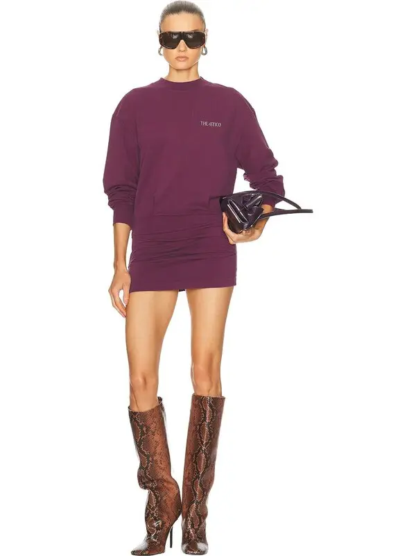 Attico Fleece Mini Dress - Burgundy